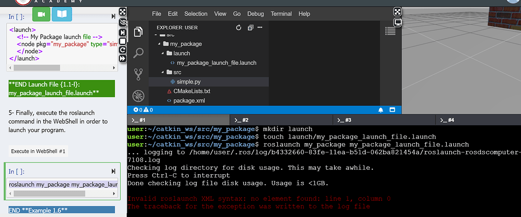 I don't know why it shows "Invalid roslaunch XML syntax: no element found: line 1, column 0 ...