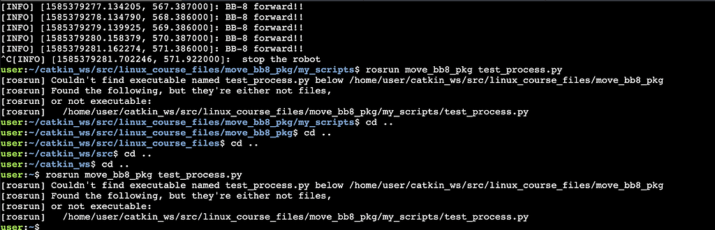 EX 4.1 - no executable error with rosrun command - Linux Basics For Robotics - The Construct ROS ...