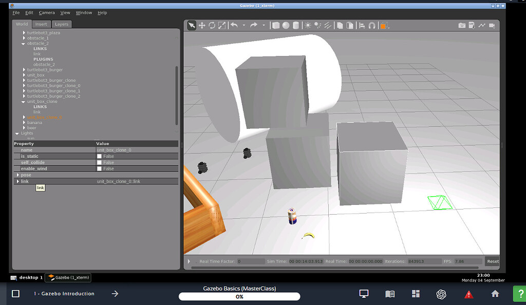 Multiselection is not working on Gazebo - Gazebo Basics (MasterClass) - The Construct ROS Community