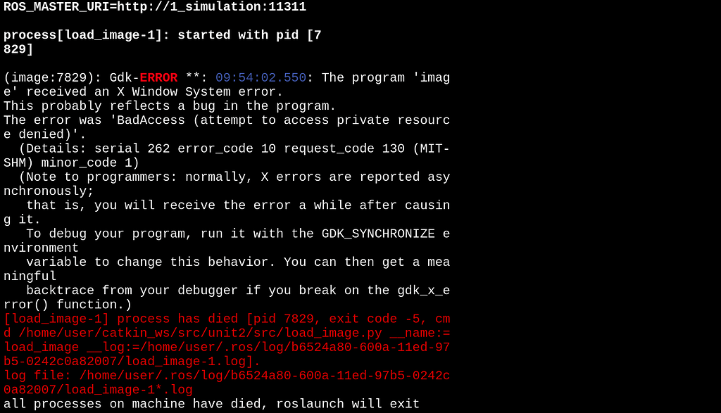 Facing an error while running a launch file for exercise 2.1 - OpenCV ... Facing an error while running a launch file for exercise 2.1 - OpenCV ...