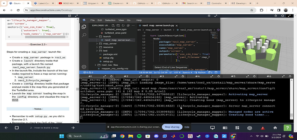 [Bug] Unit 2 Map Server Example cannot load RVIZ - ROS2 Navigation Humble - The Construct ROS ...