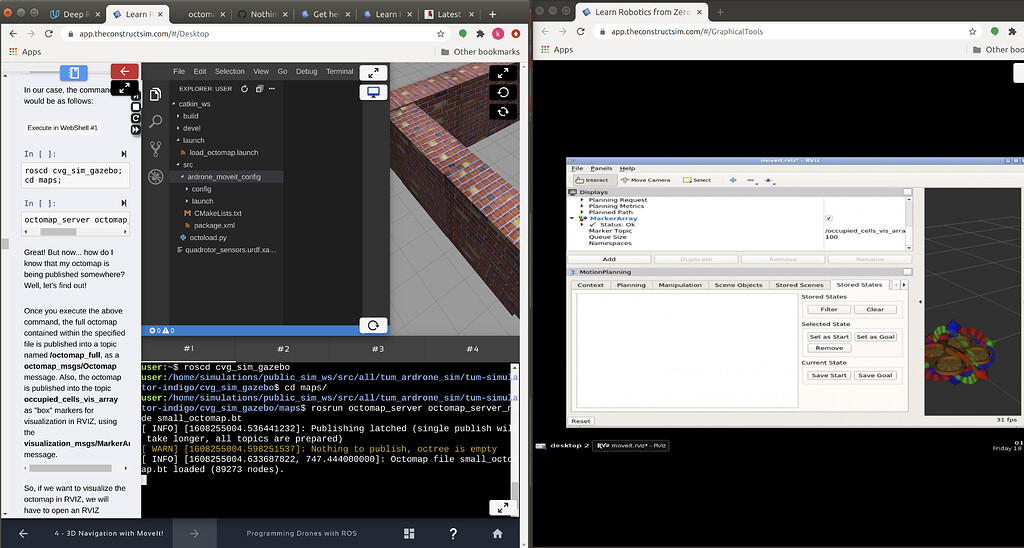 Cannot get the octomap in RVIZ - Programming Drones With ROS - The Construct ROS Community