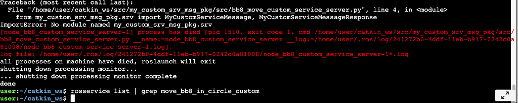 Problem with importing custom srv files - Exercise 6.3 - ROS in 5 Days - ROS Basics In 5 Days ...