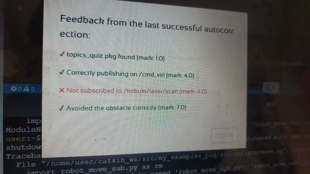 Topic Quize Marks Error Ros Basics In 5 Days Python The Construct Ros Community
