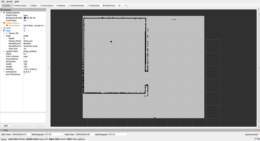 No tf data while running map_server - ROS2 Navigation - The Construct ROS Community