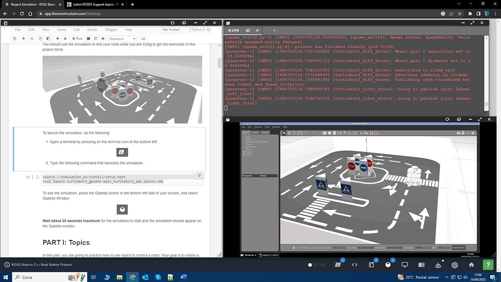Can Not Start Simulation In Part 1 Project Ros2 In 5 Days C The Construct Ros Community