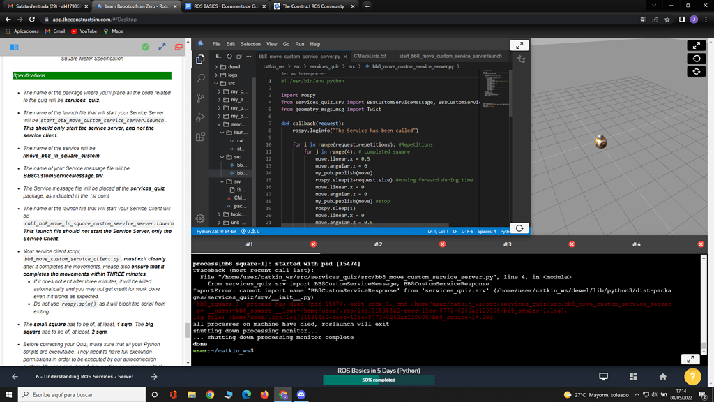 Custom msg error quiz 6 - ROS Basics In 5 Days (Python) - The Construct ROS Community
