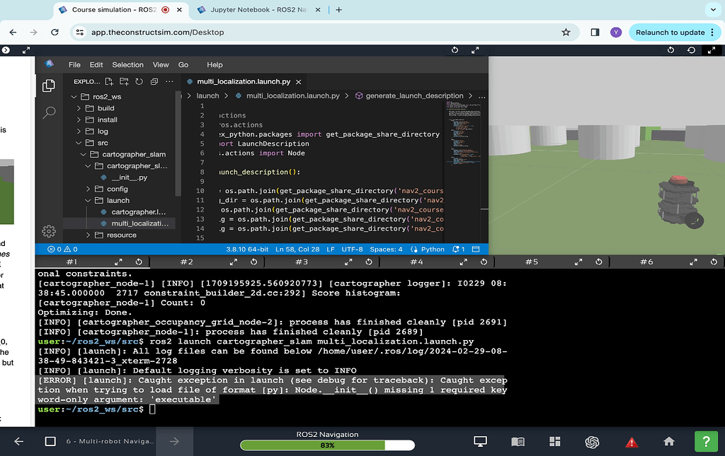 [Bug] required executable python - ROS2 Navigation Humble - The Construct ROS Community