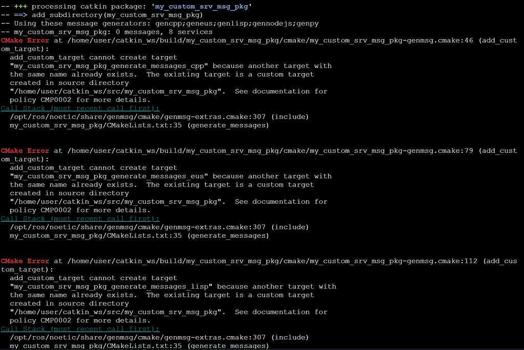 Error catkin_make custom srv message - ROS Basics In 5 Days (C++) - The Construct ROS Community