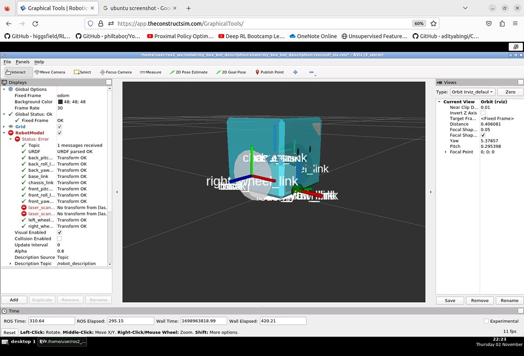 Unit5: Section 5.4, ROS2 control plugin does not publish transform of ...