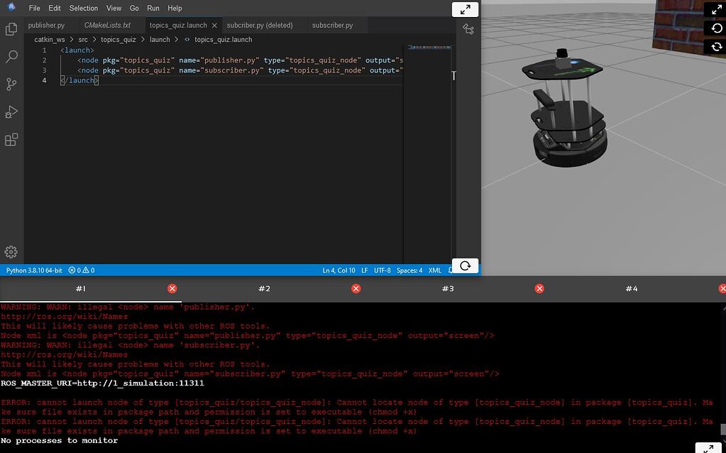 Questions about 4.3 Topics Quiz - ROS Basics In 5 Days (Python) - The Construct ROS Community