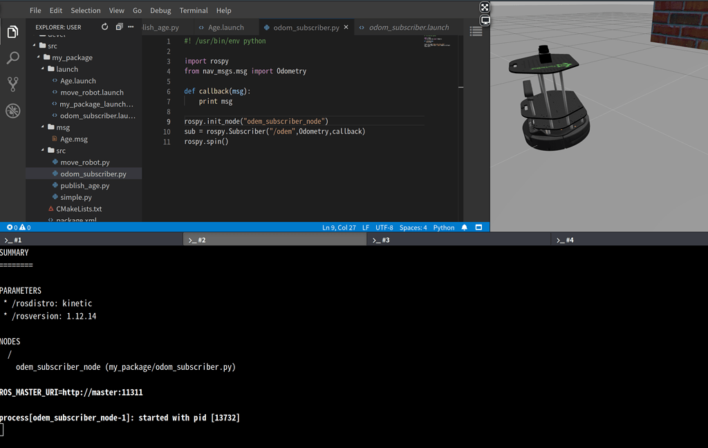 Problem about Odometry ,no output - ROS Basics In 5 Days (Python) - The ...