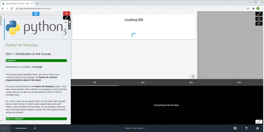 IDE perpetually trying to load and FAILING - Python Basics For Robotics ...