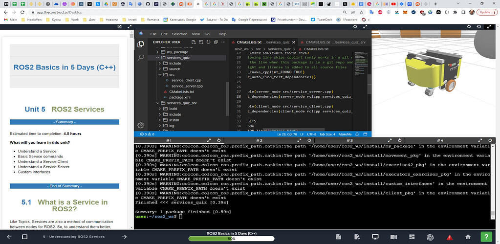 [Bug] Gradebot failed: services_quiz package not found - ROS2 Basics in 5 Days Humble (C++ ...