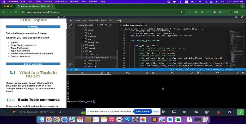 [Bug] Issue with grading Bot for chapter 3 quiz - ROS2 Basics in 5 Days Humble (Python) - The ...