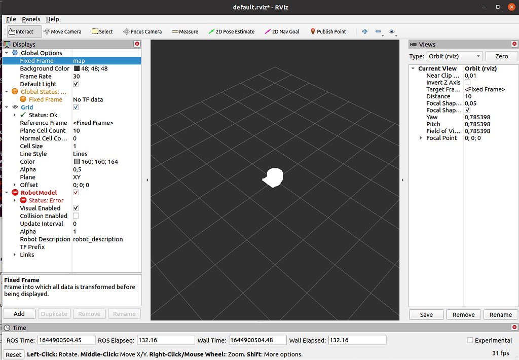 Chapter 2 I do not see the robot with roslaunch - Your First Robot With ...