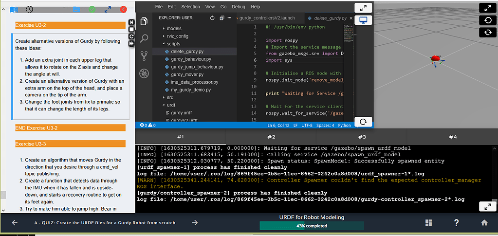 Gurdy Controller Spawner couldn't find the expected controller_manager ROS interface - URDF for ...