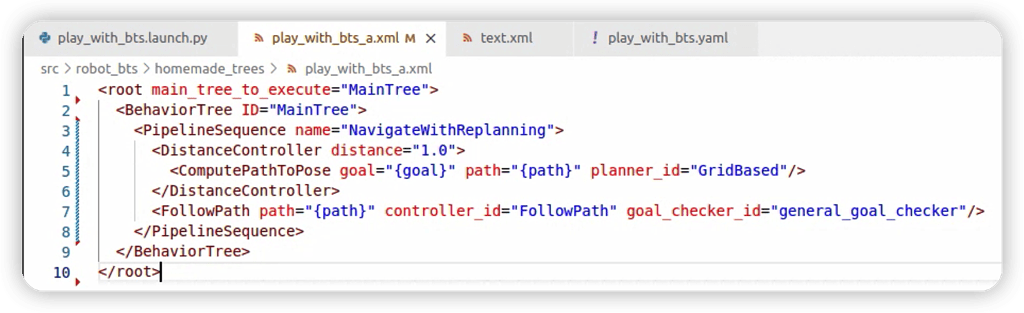 The behavior tree XML file generated by the software Groot is not ...