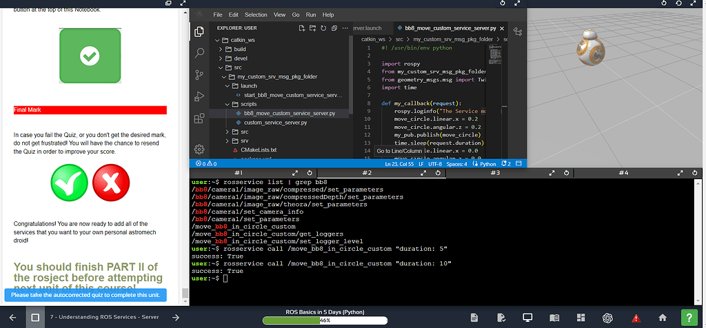 Chapter 6 Auto Graded Quiz Issue Ros Basics In 5 Days Python The