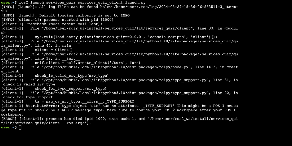 Quiz 4.8 Client code error message - ROS2 Basics in 5 Days Humble (Python) - The Construct ROS ...
