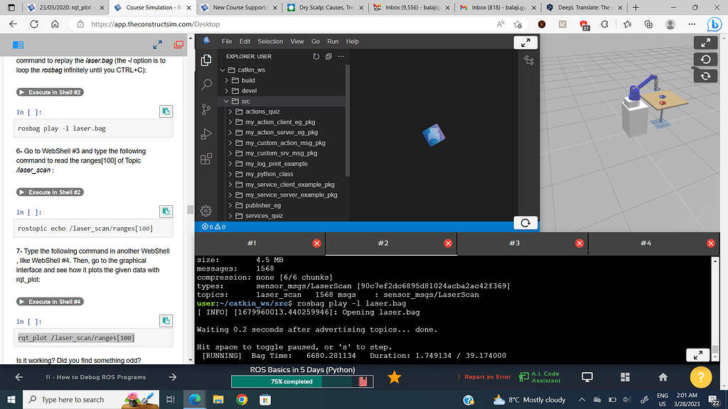 Rosbag Error Example 10.2 - ROS Basics In 5 Days (Python) - The Construct ROS Community