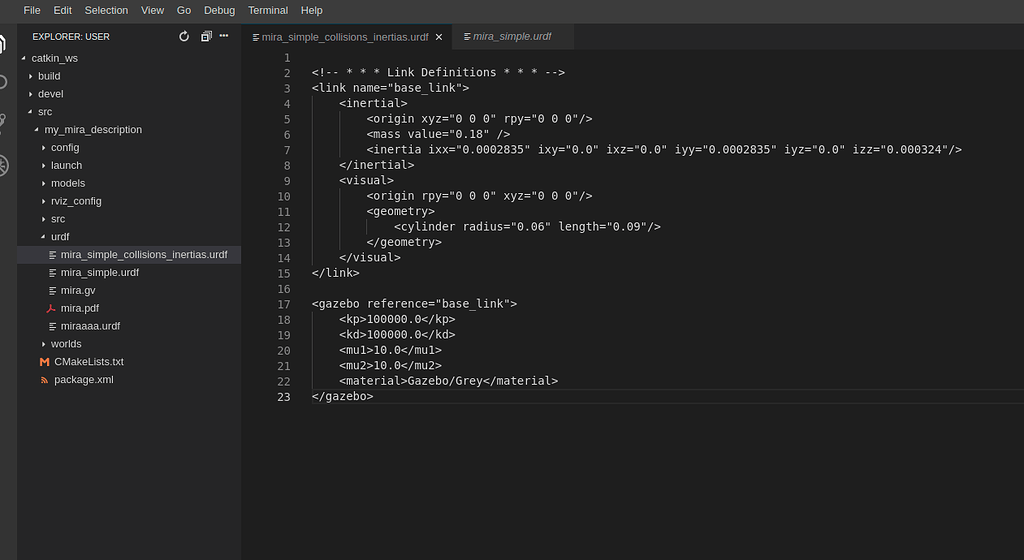 URDF file doesn't show syntax highlighting - URDF for Robot Modeling - The Construct ROS Community