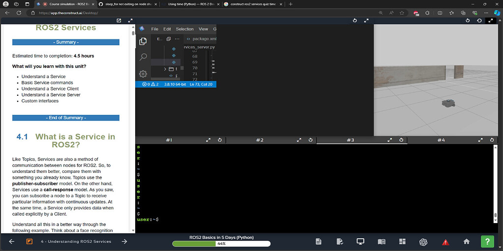 [Bug] I finished the quiz, but it's marked as incomplete - ROS2 Basics in 5 Days Humble (Python ...