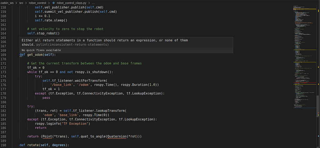 Maze Project Robot Control Class Py Shows Error In Get Odom Python Basics For Robotics The