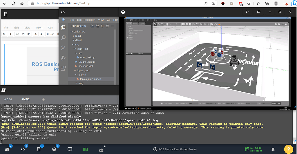 Real Robot Lab Launch Error - ROS Basics In 5 Days (Python) - The Construct ROS Community
