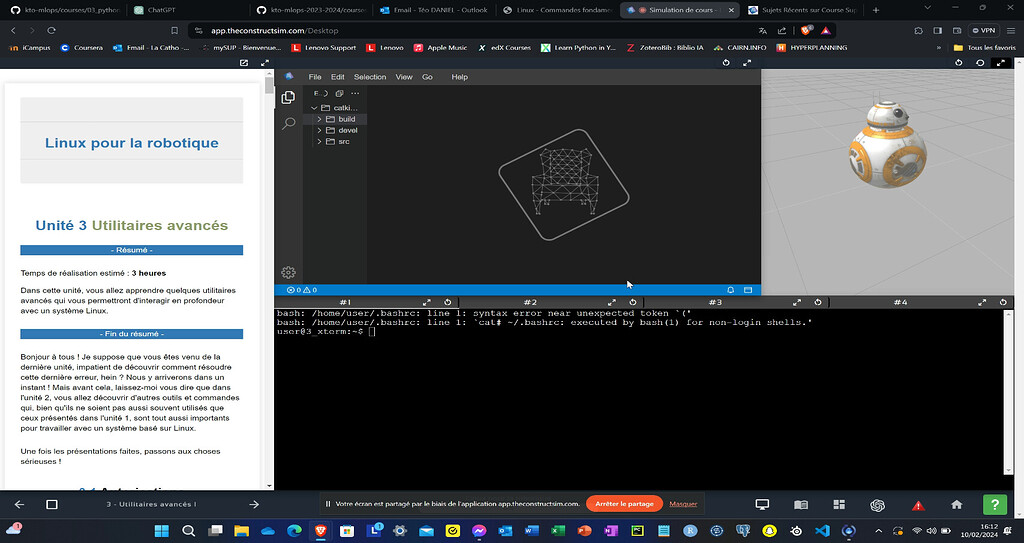 [Bug] Can't code in terminal (corrupted ~/.bashrc file) - Linux for Robotics - The Construct ROS ...