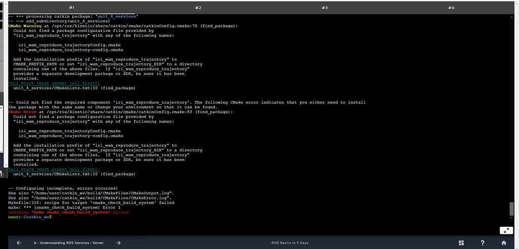 Error in compilation - ROS Basics In 5 Days (Python) - The Construct ROS Community