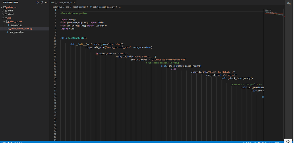 Ex 2.1: Python Script indentation incorrect on IDG after copying the code into robot_control ...