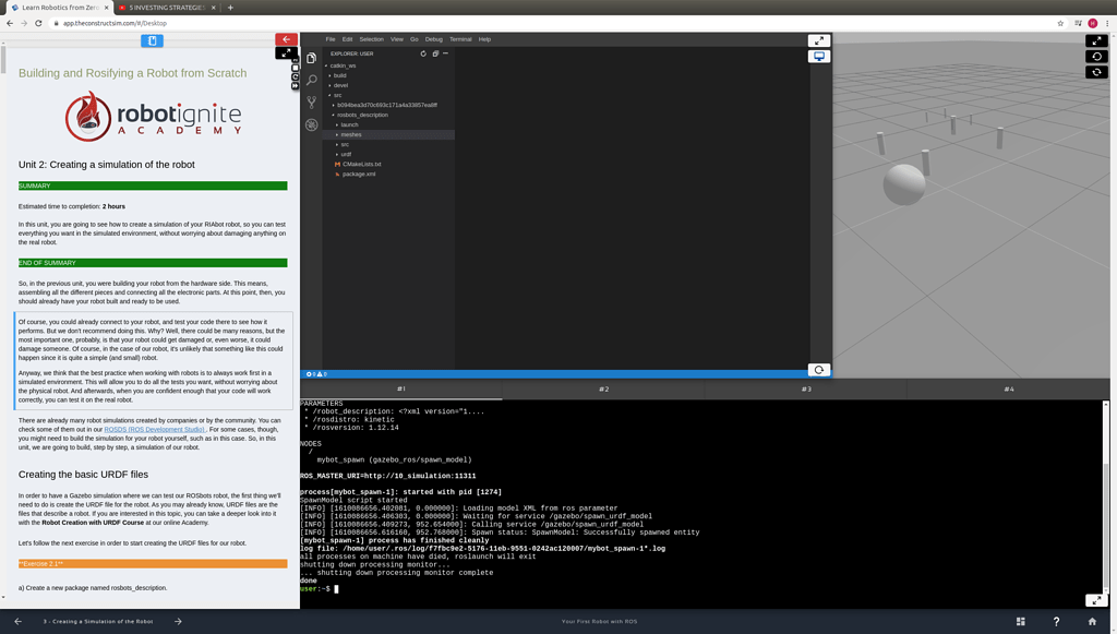 TF ERROR and problem when spawn the robot - Your First Robot With ROS - The Construct ROS Community