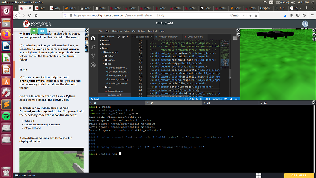 Catkin make not running - ROS Beginners Exam - The Construct ROS Community