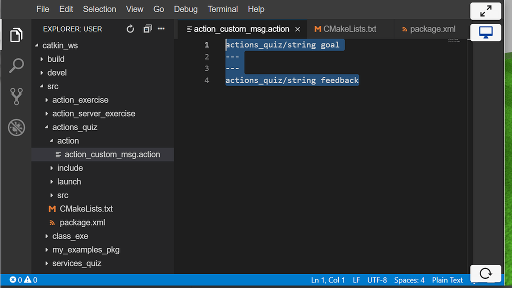 Issue With Custom Action Server Message Ros Basics In 5 Days Python The Construct Ros