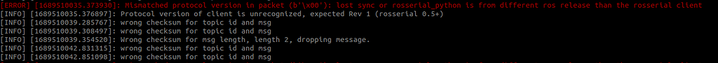 ROSSerial error Mismatched protocol version - External Requests - The Construct ROS Community
